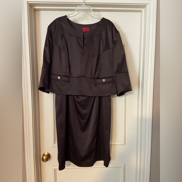 JS Collections | Dresses | Brown 2 Piece Evening Dress And Jacket With ...